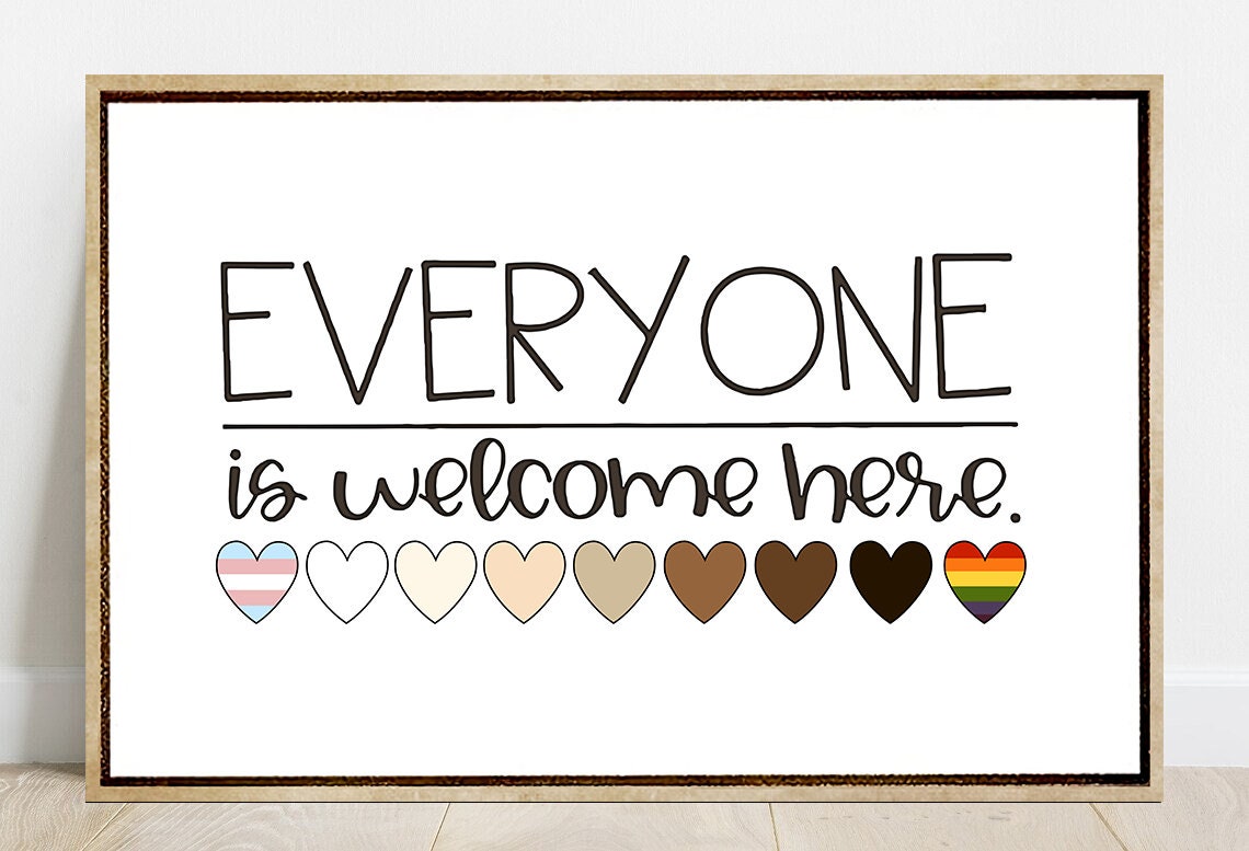 Everyone is Welcome Here Poster Diversity Poster for Classroom Pride ...