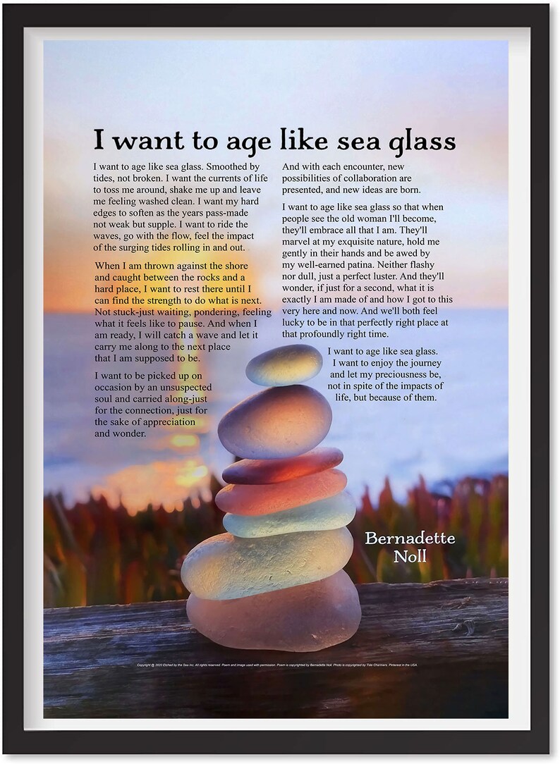 I Want to Age Like Sea Glass Poster, Meaning Life Print, Motivational ...