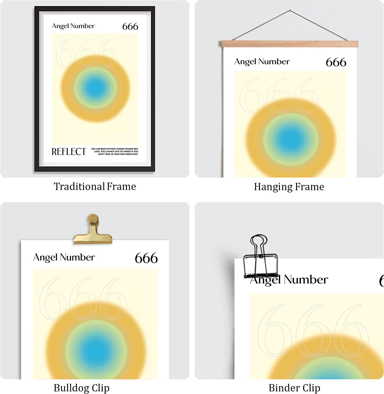 666 Angel Number Poster, Angel Numbers 666 Print, Reflect Angel Poster ...