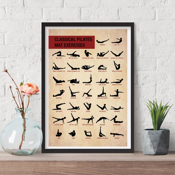 Wall Pilates Workout Chart - Etsy