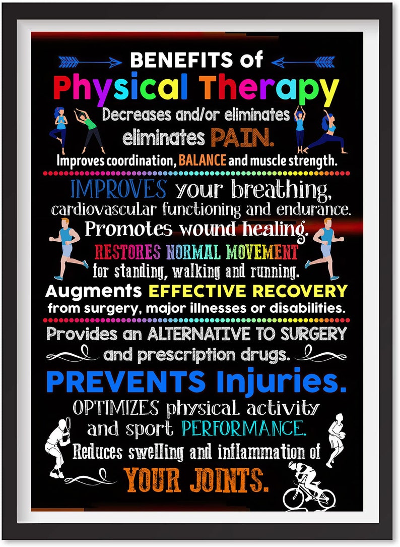 Benefits of Physical Therapy Poster Therapist Office Plaque Decoration ...