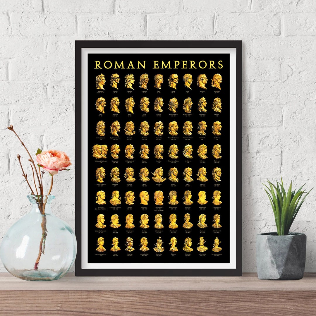 Roman Emperors Poster History Lover Gift Home Decoration Wall Art ...