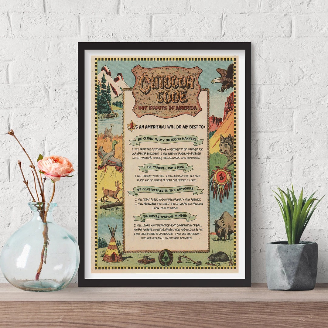 Outdoor Code Poster Boy Scouts of America Poster, A an American I Will ...