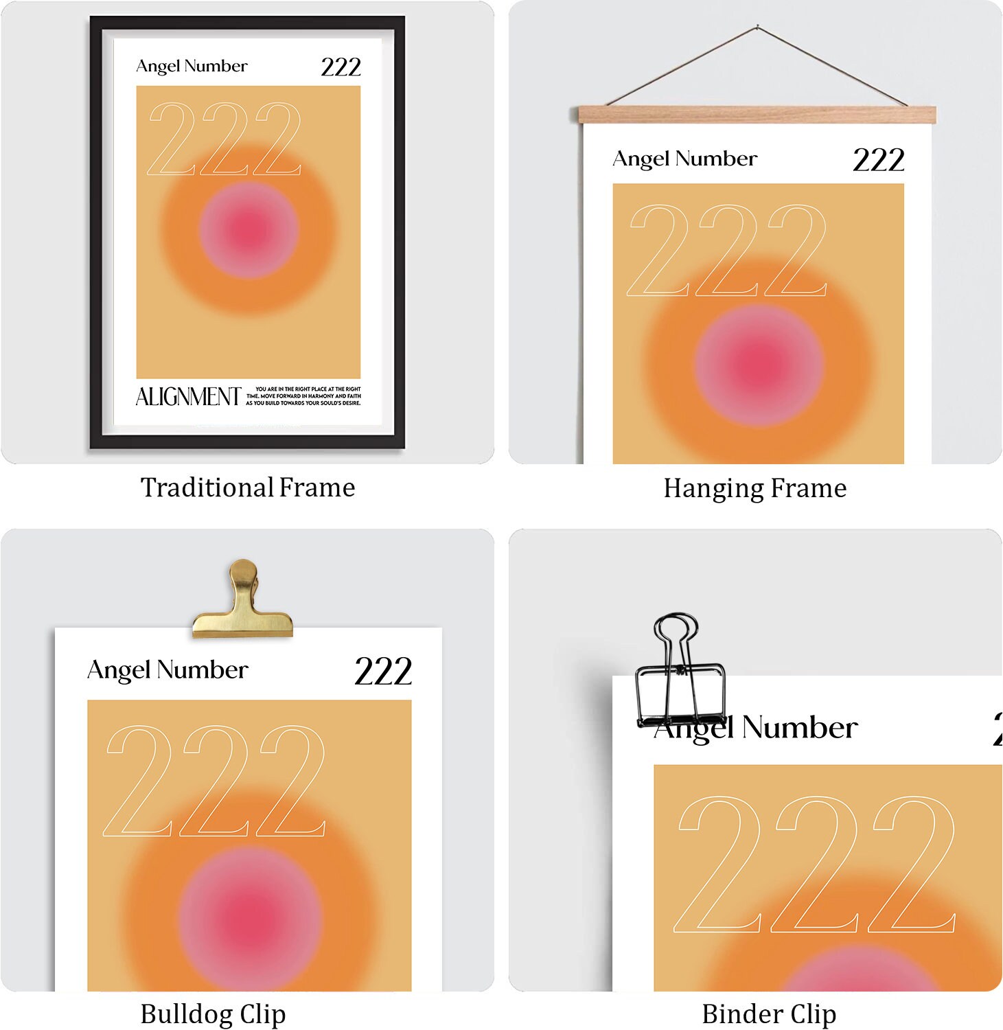 222 Angel Number Poster, Angel Numbers 222 Print, Alignment Angel ...