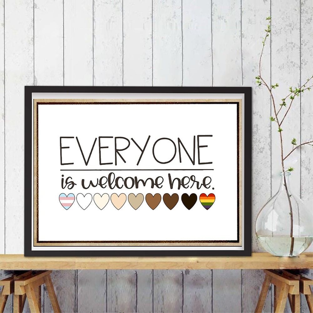 Everyone is Welcome Here Poster Diversity Poster for Classroom Pride ...