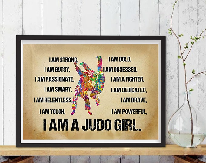 Lion Martial Artist in White Judogi: Judo & Karate Poster Print, Wall ...