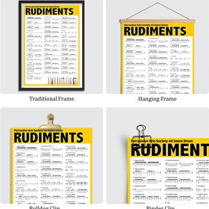 Rudiment Chart Poster, Drum Chart for Drummer Beginner, Drummer Boy Set ...