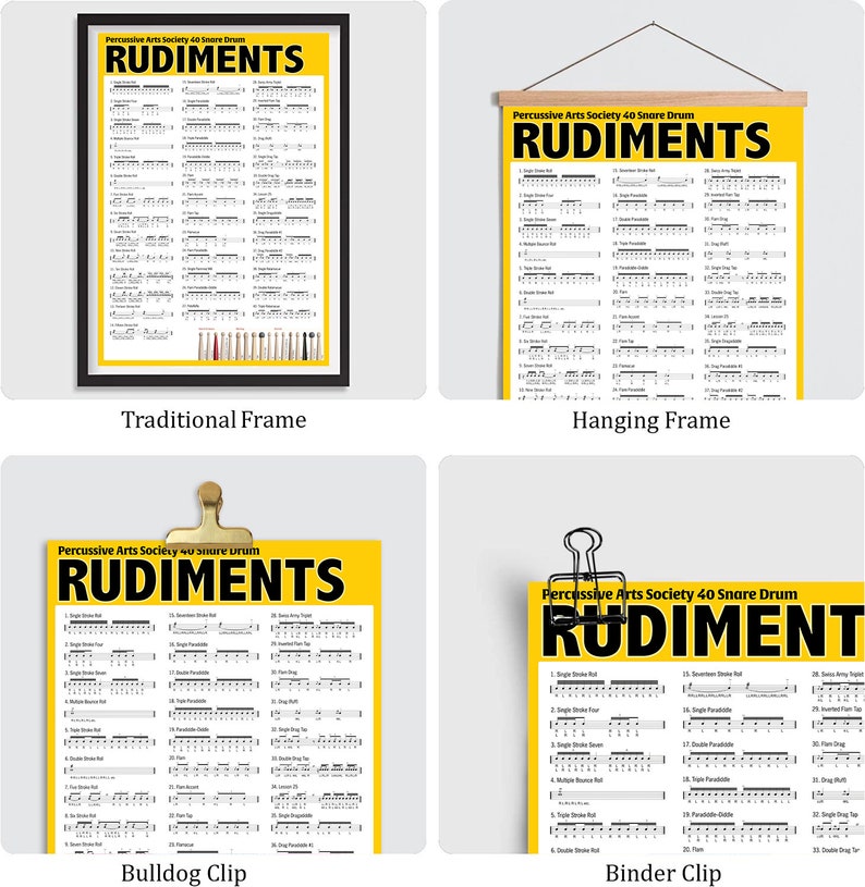 Rudiment Chart Poster Drum Chart Poster for Drummer Beginner - Etsy