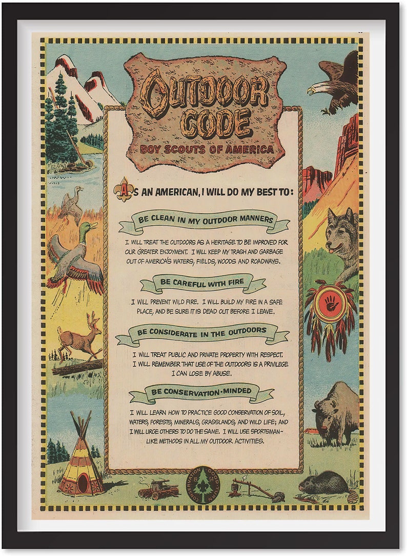 Outdoor Code Poster Boy Scouts Of America Poster, A an American I Will ...