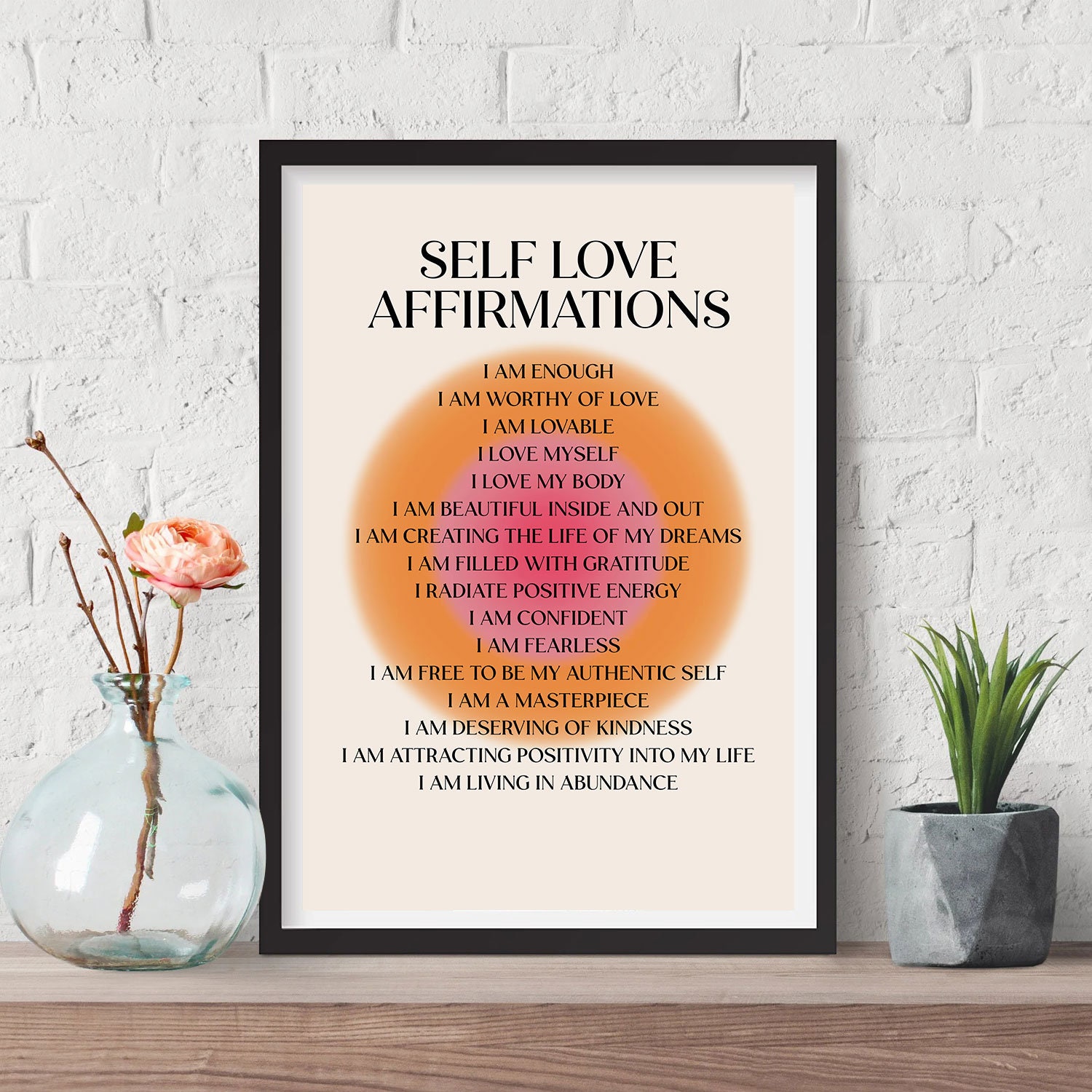 Self Love Affirmations Poster, Daily Affirmations Aura Poster, Digital ...