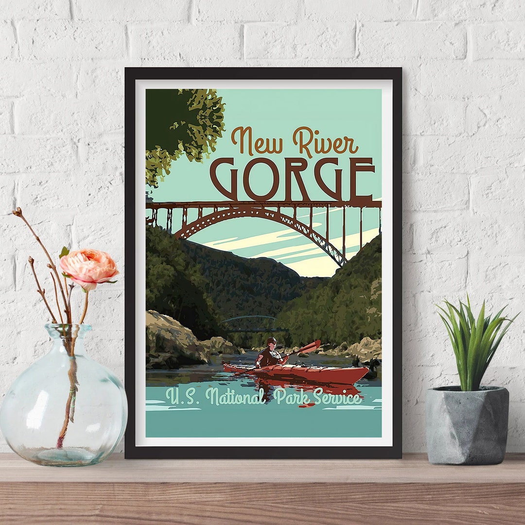 New River Gorge National Park Poster Vintage Style Home Decoration Wall ...