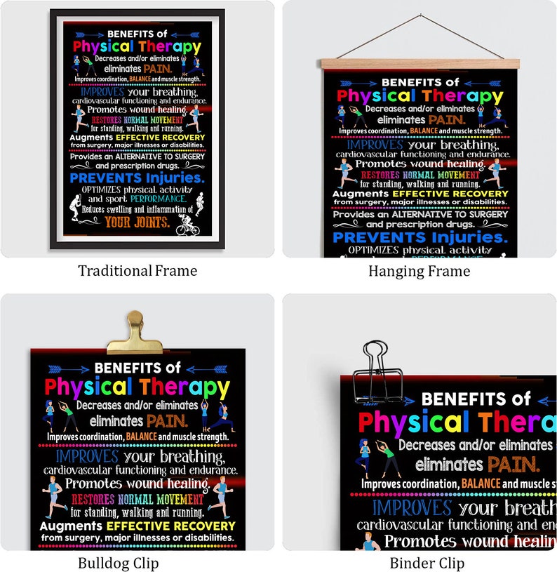 Benefits of Physical Therapy Poster Therapist Office Plaque Decoration ...