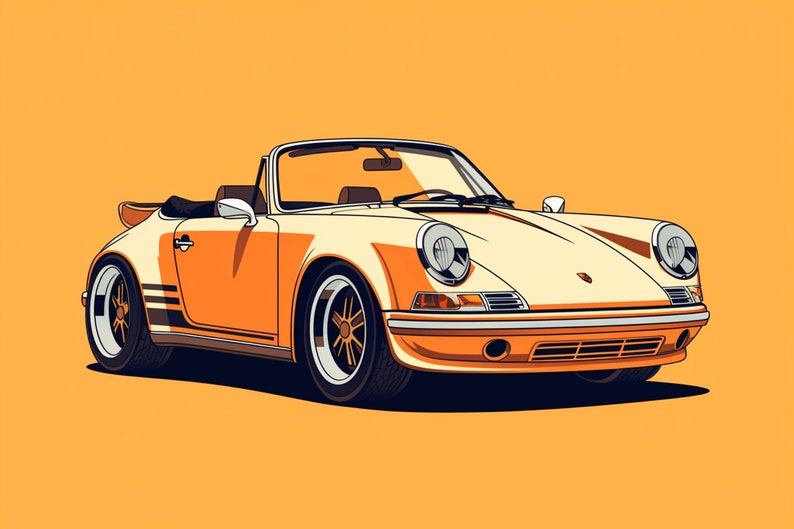 Elevate Your Space With Line Art Porsche 911 Spyder Instant Download ...