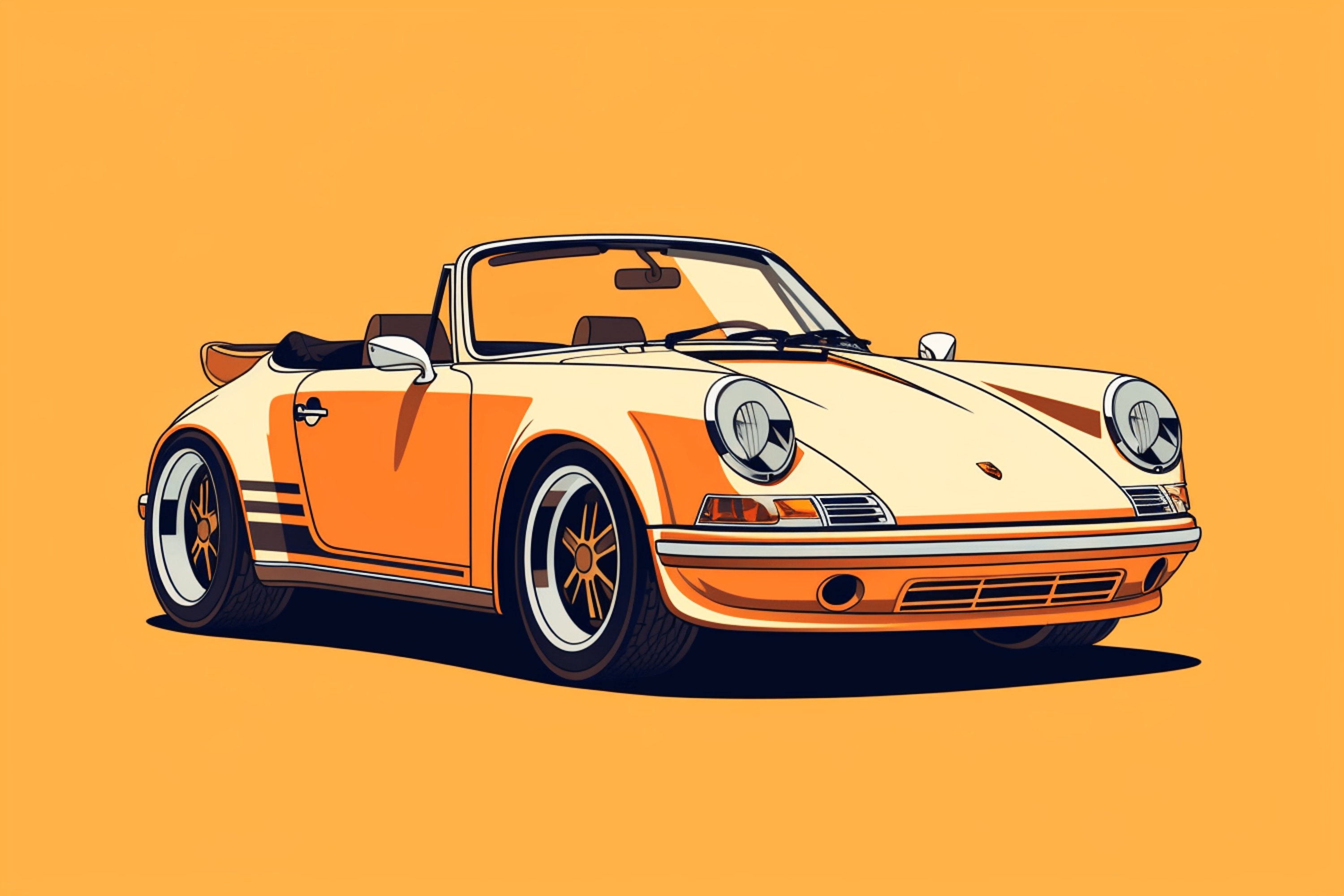 Elevate Your Space With Line Art Porsche 911 Spyder Instant Download ...