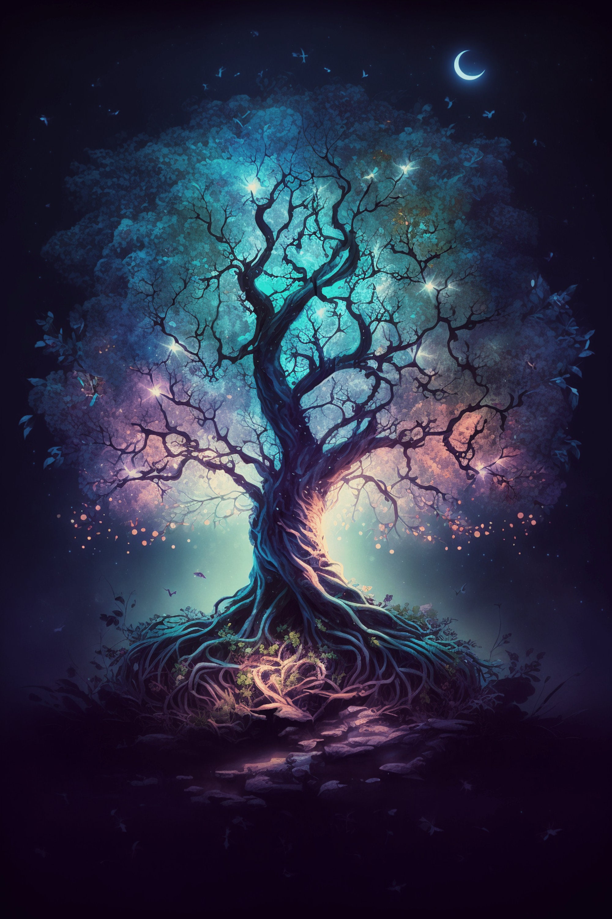 Magical Tree Digital Art - Instant Download - Etsy