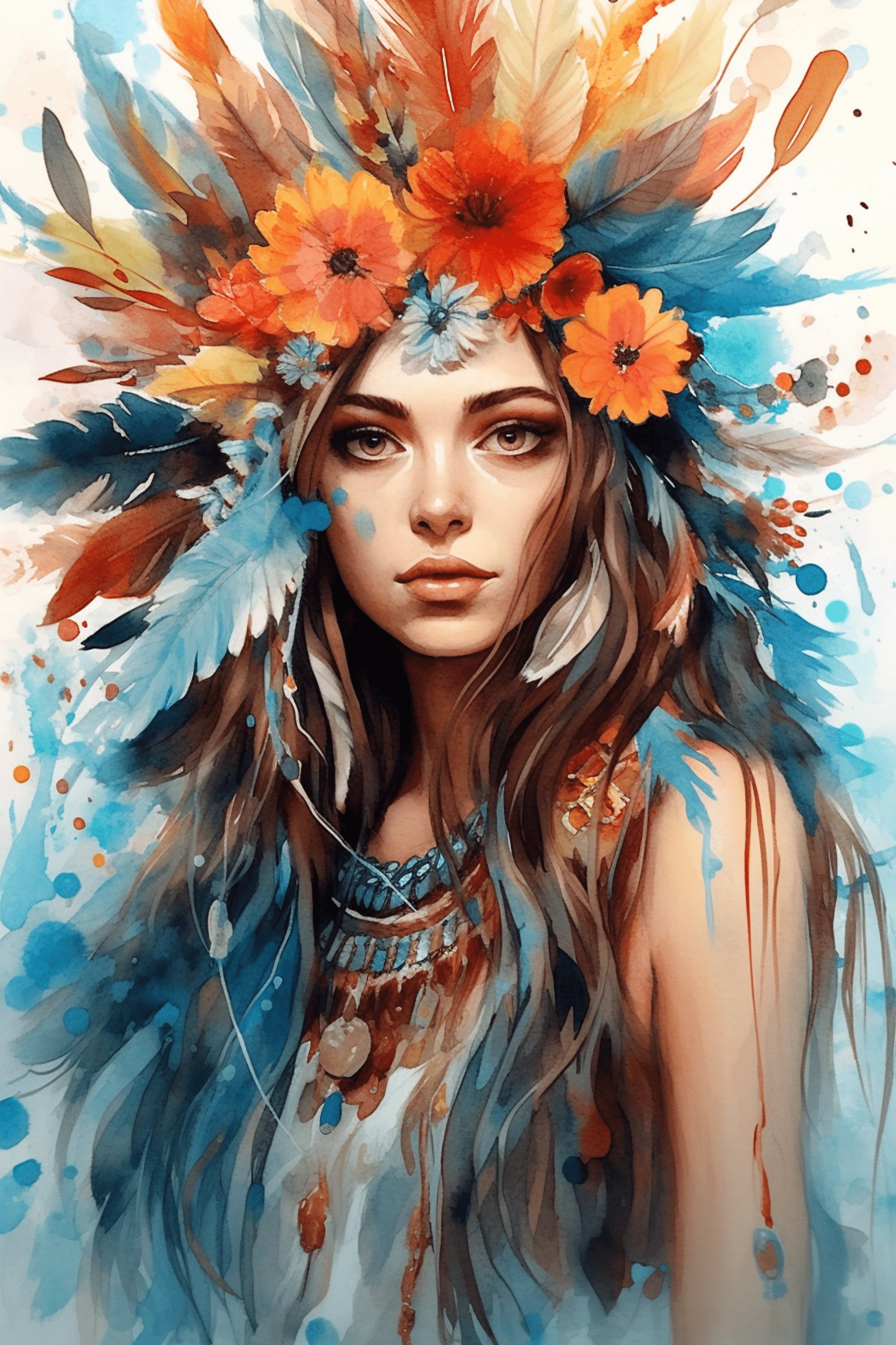 Boho Style Women Art Digital Art - Instant Download for Infusing ...