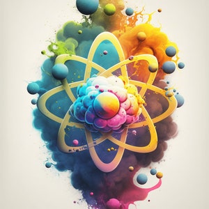 Watercolor Atom Digital Art - Instant Download - Etsy