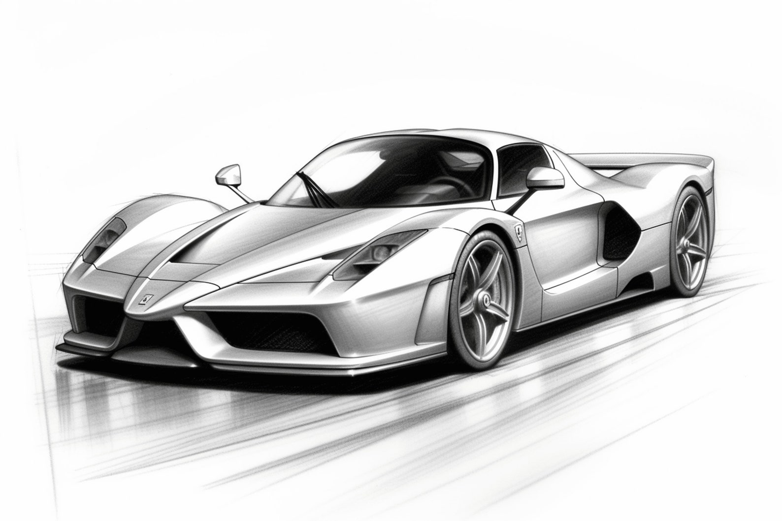 Line Art Ferrari Enzo Digital Wall Art - Instant Download for Car ...