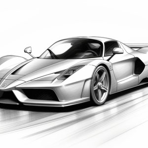 Line Art Ferrari Enzo Digital Wall Art - Instant Download for Car ...