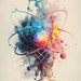 Watercolor Atom Digital Art - Instant Download - Etsy
