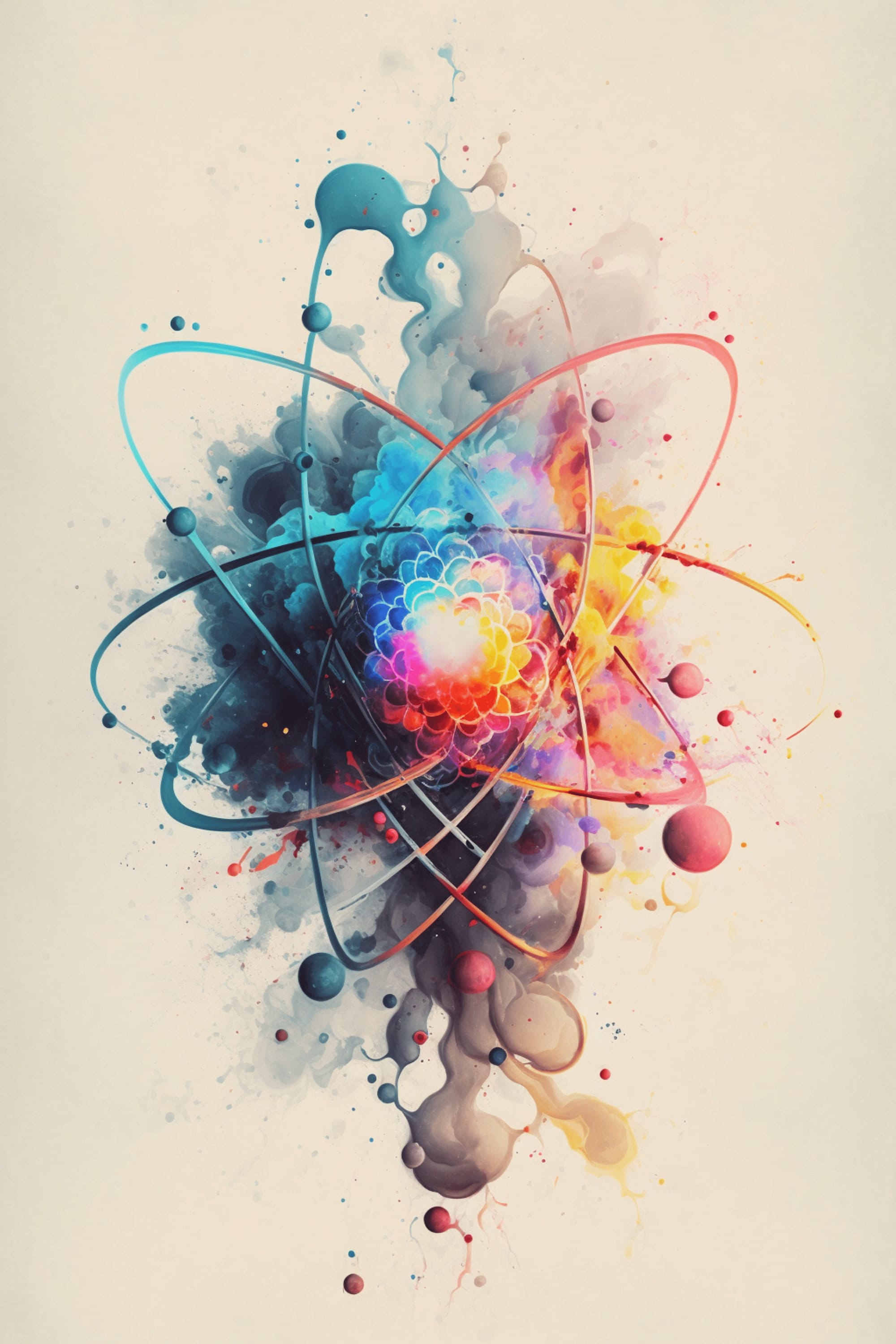 Watercolor Atom Digital Art - Instant Download - Etsy