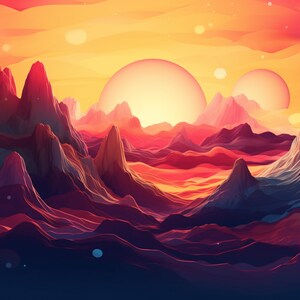 Boho Style Landscape Instant Download Digital Wall Art - Bohemian ...