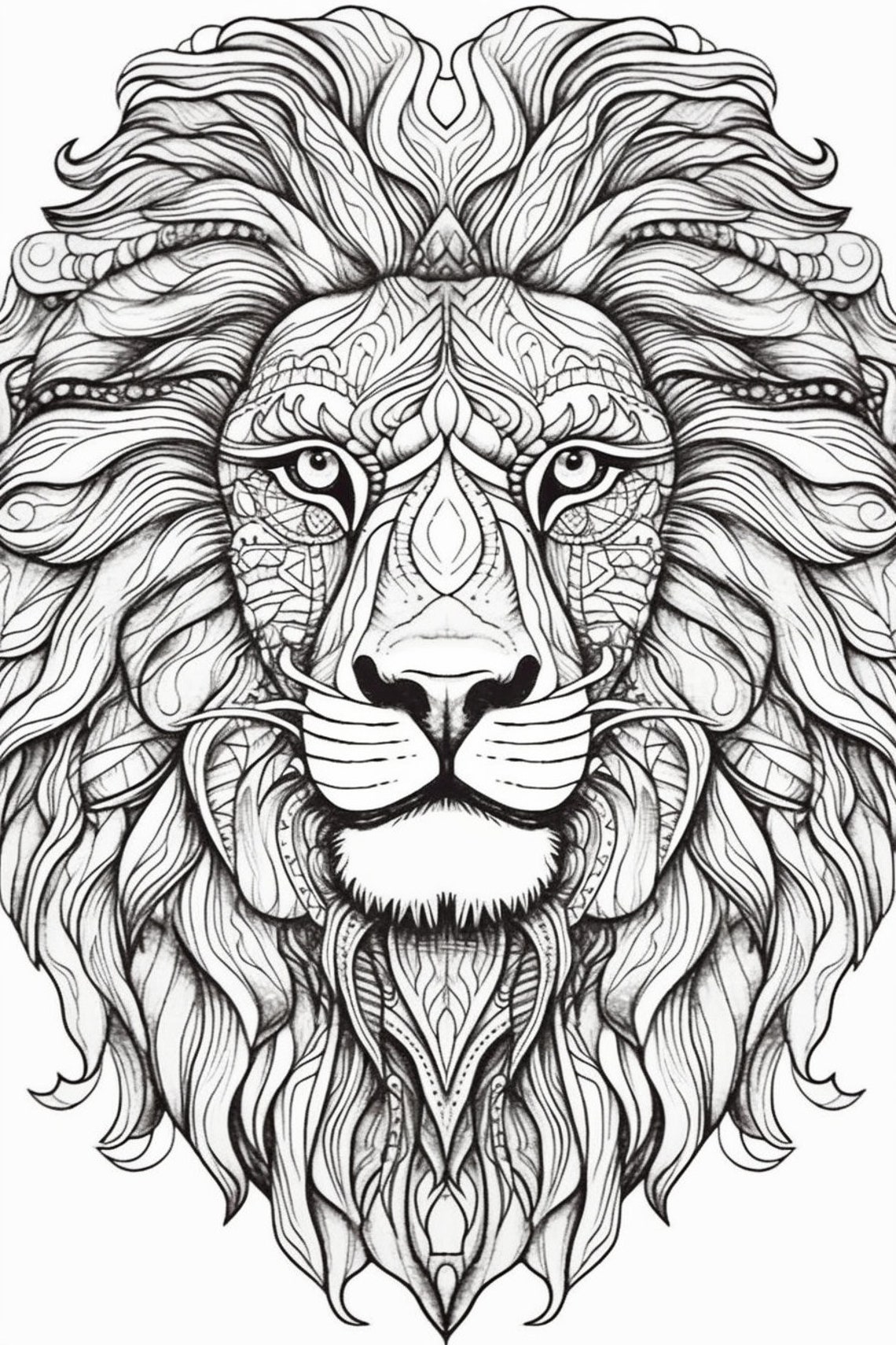 Lion Coloring Pages Digital Art Instant Download - Enhance Creativity ...
