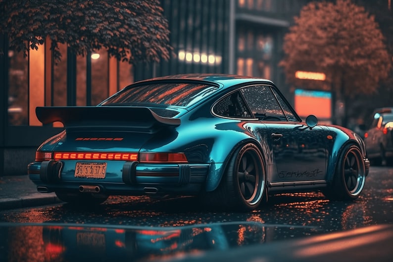90's Porsche 911 Turbo Digital Art, Printable Wall Art, Sports Car Fan ...