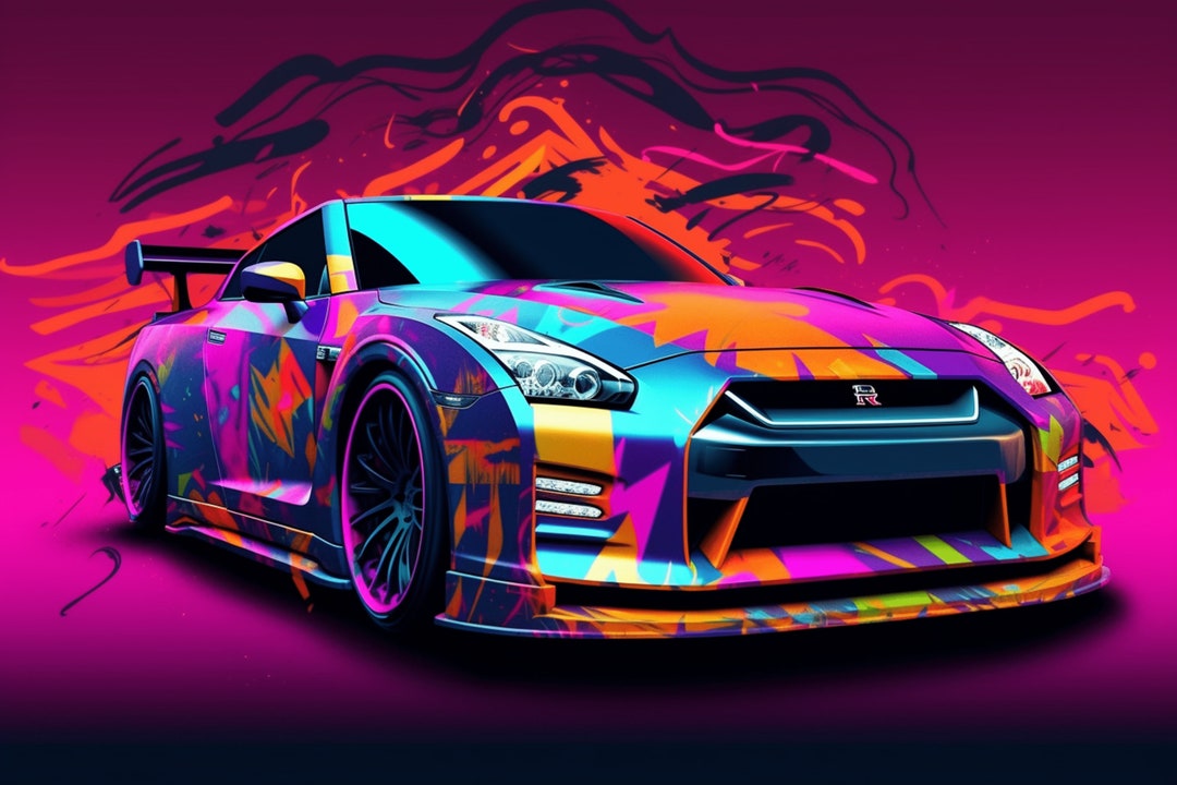 Capture the Power and Precision With Line Art Nissan GTR Instant ...
