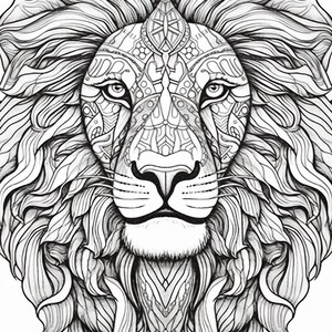 Lion Coloring Pages Digital Art Instant Download - Enhance Creativity ...