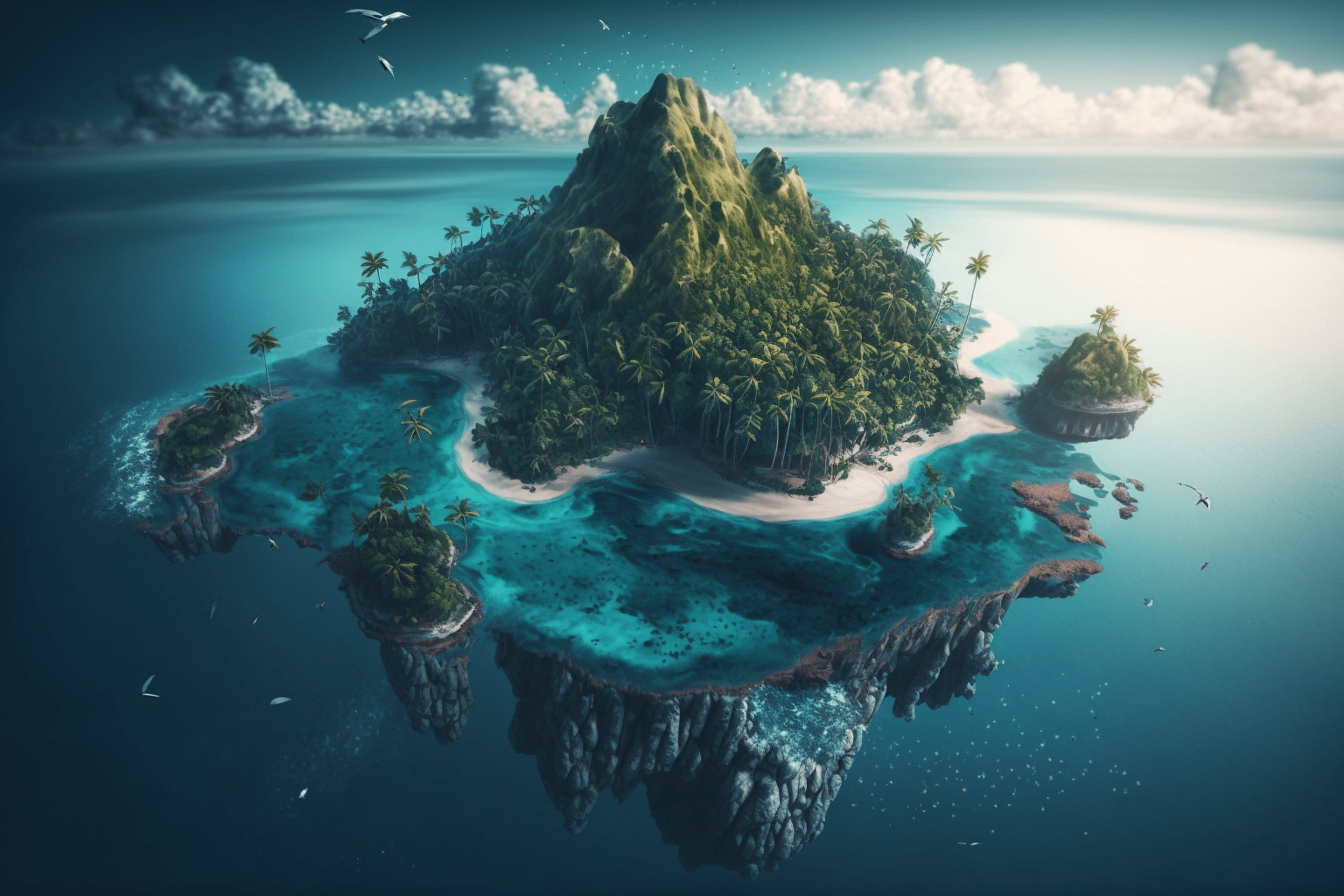 Floating Islands Digital Art - Instant Download - Etsy