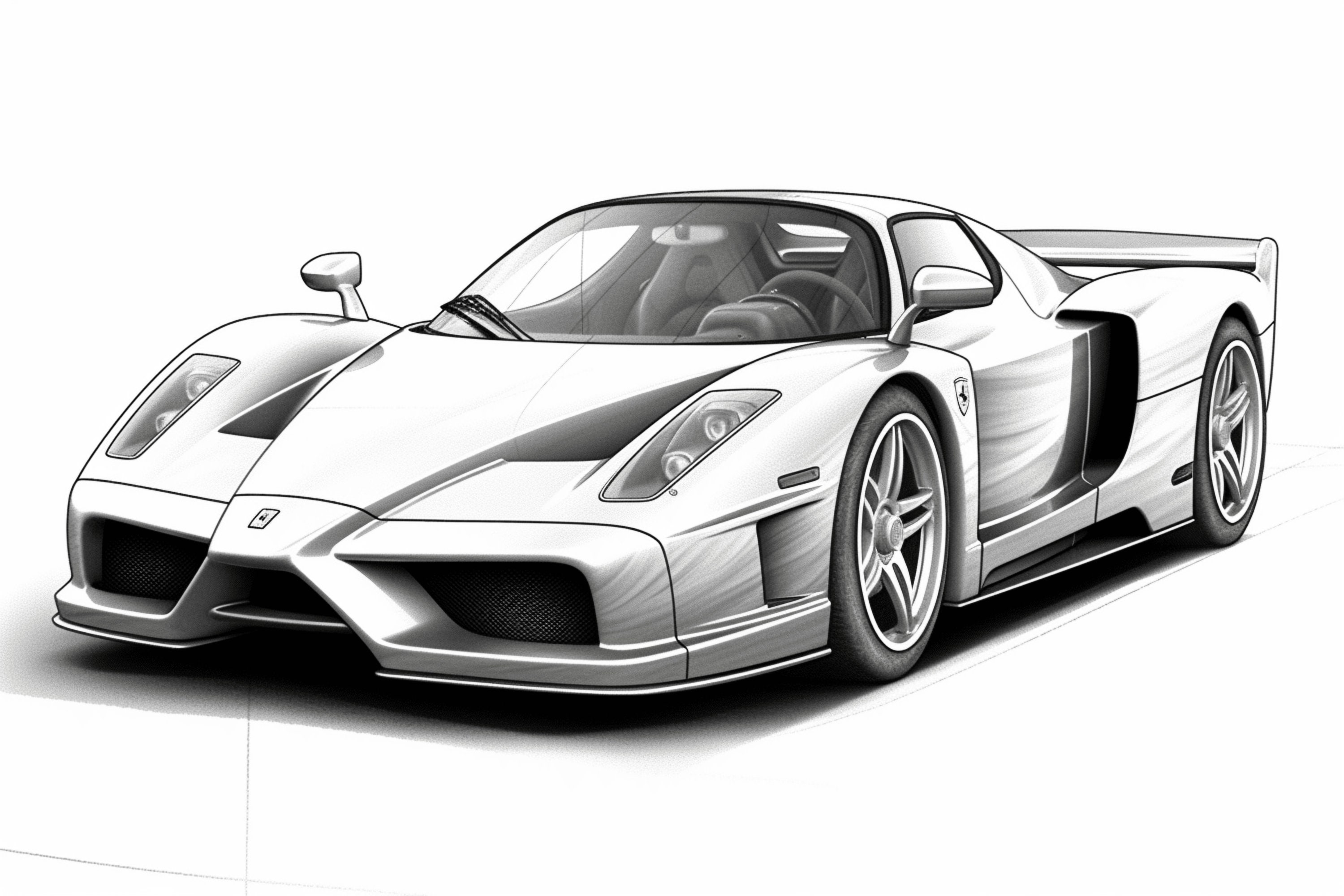 Line Art Ferrari Enzo Digital Wall Art - Instant Download for Car ...