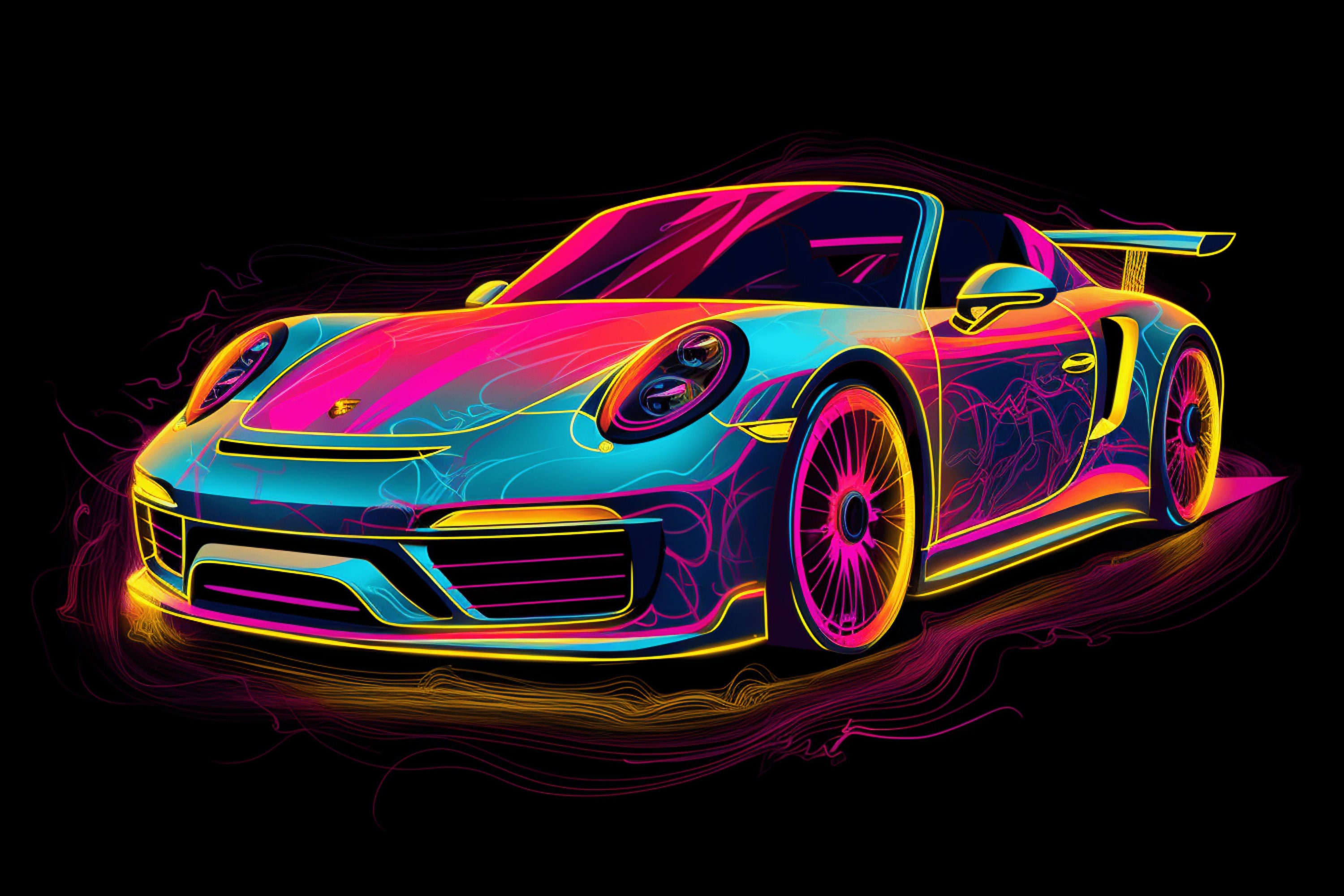 Elevate Your Space With Line Art Porsche 911 Spyder Instant Download ...