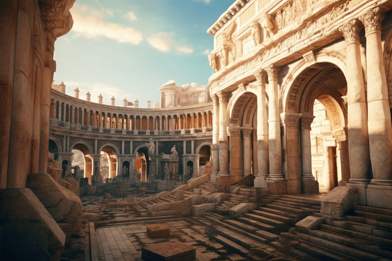 Timeless Beauty: Roman Architecture Digital Wall Art - Instant Download ...