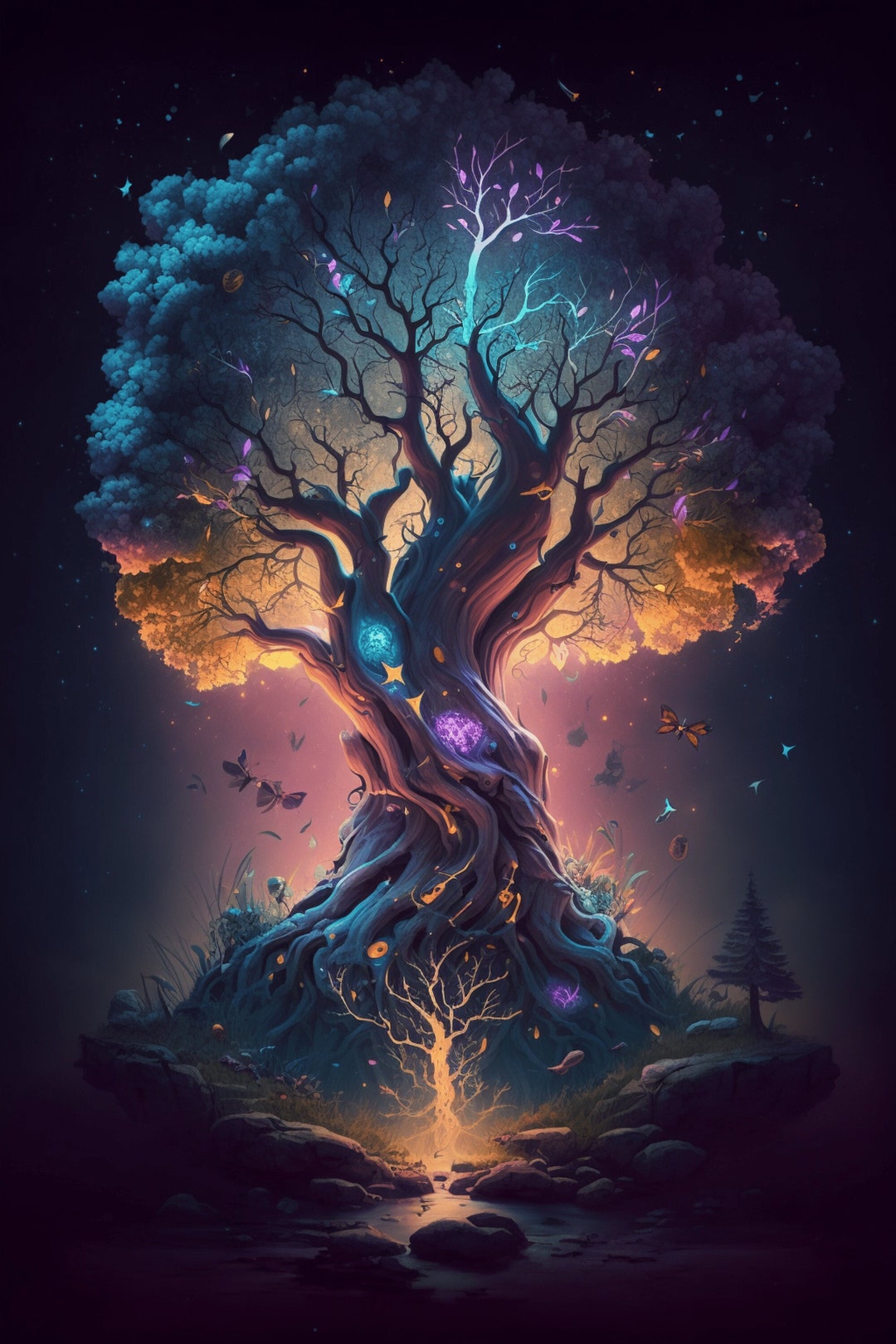 Magical Tree Digital Art - Instant Download - Etsy Magical Tree Digital Art - Instant Download - Etsy