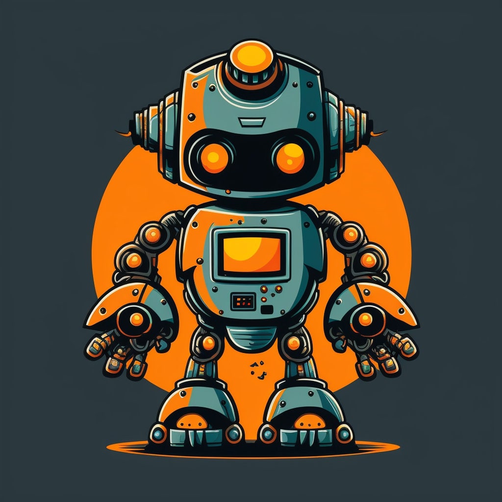Robot Digital Art - Instant Download - Etsy