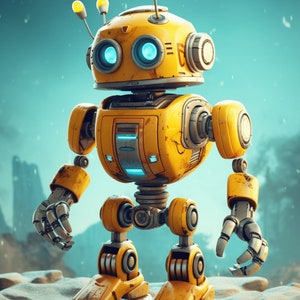 Cartoon Robot Art Print: Playful Sci-fi Vibes (digital Download) - Etsy