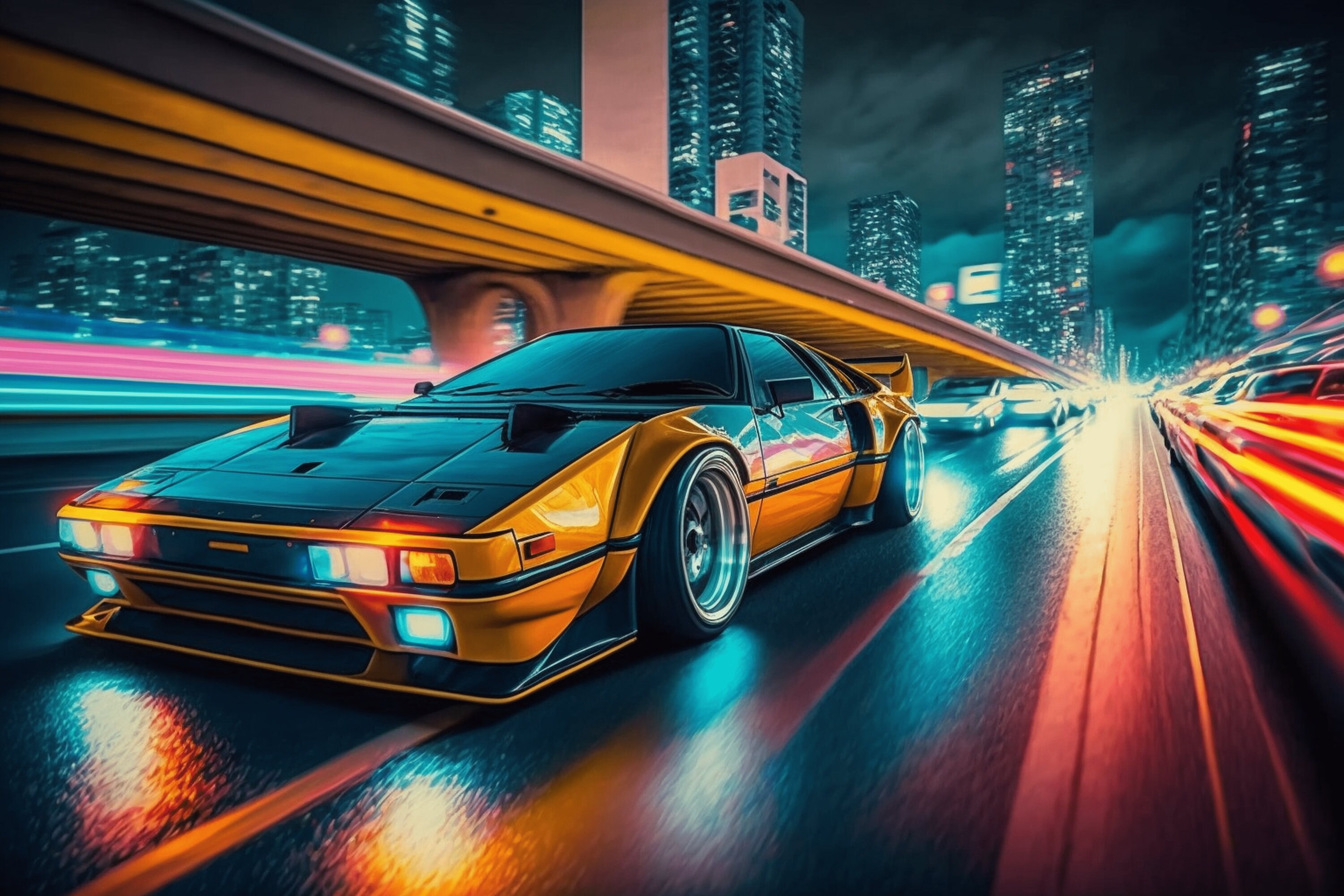 80's Retro Sports Cars Digital Art - Instant Download - Perfect for Car ...