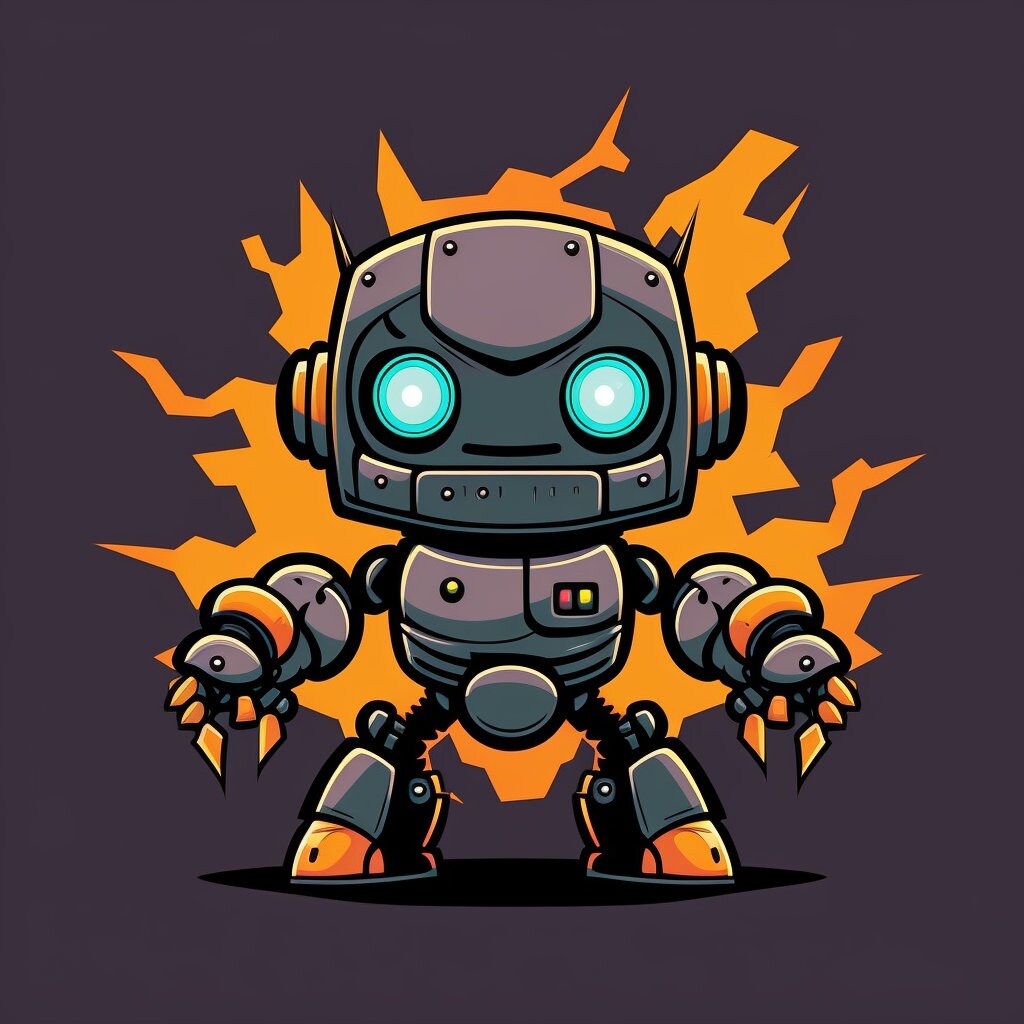 Robot Digital Art Instant Download Etsy