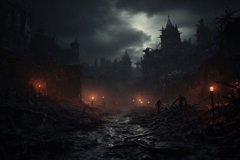 Enigmatic Underworld: Souls Filled Digital Wall Art - Instant Download ...