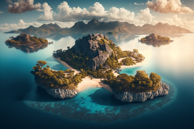 Floating Islands Digital Art - Instant Download - Etsy