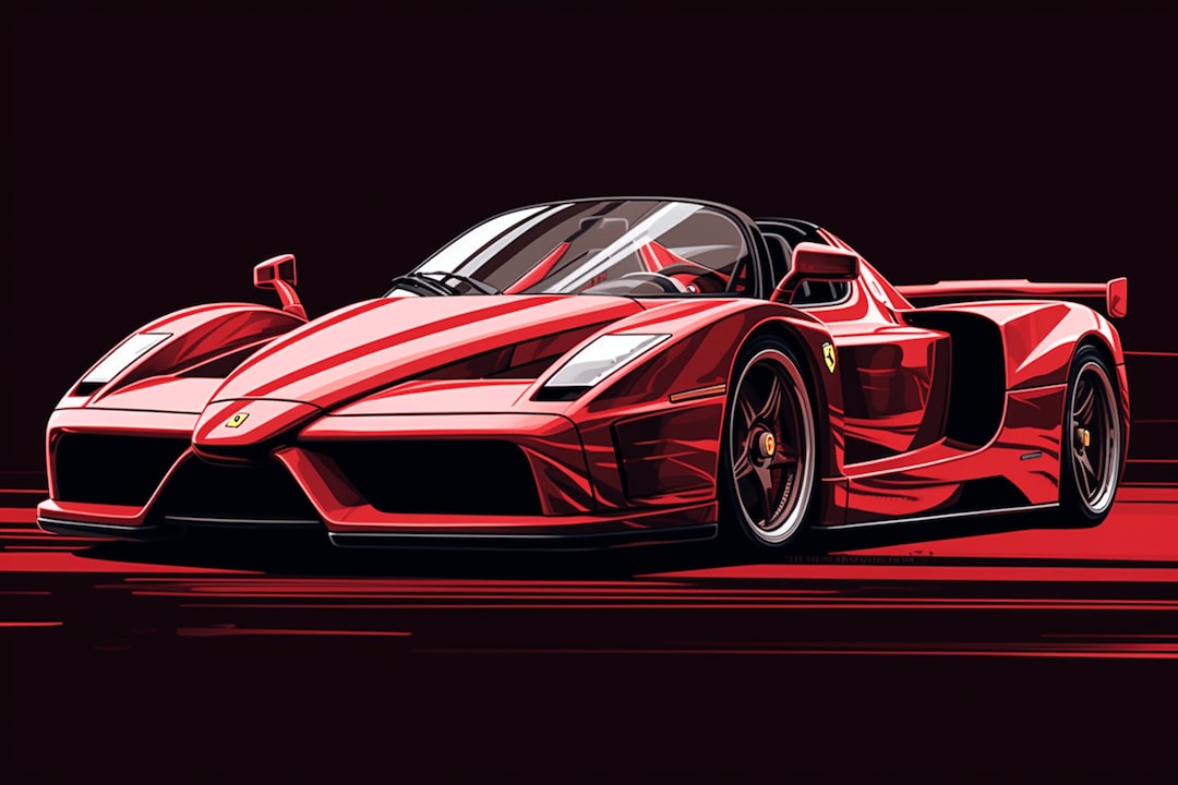 Line Art Ferrari Enzo Digital Wall Art - Instant Download for Car ...