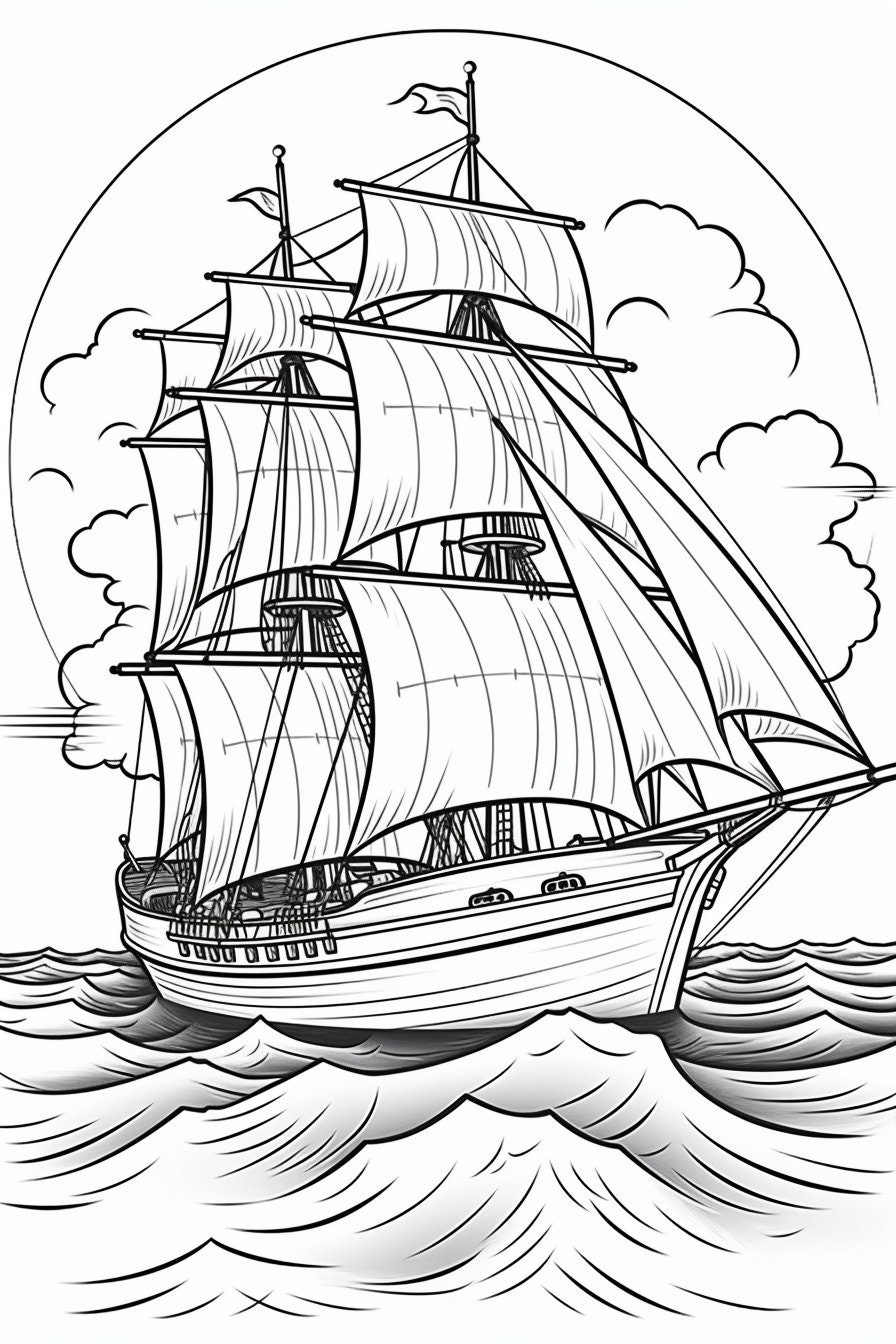 Sailboat Coloring Page