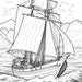 Boat Coloring Pages: Nautical Adventure, Instant Download (digital Art ...