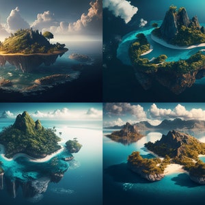 Floating Islands Digital Art - Instant Download - Etsy