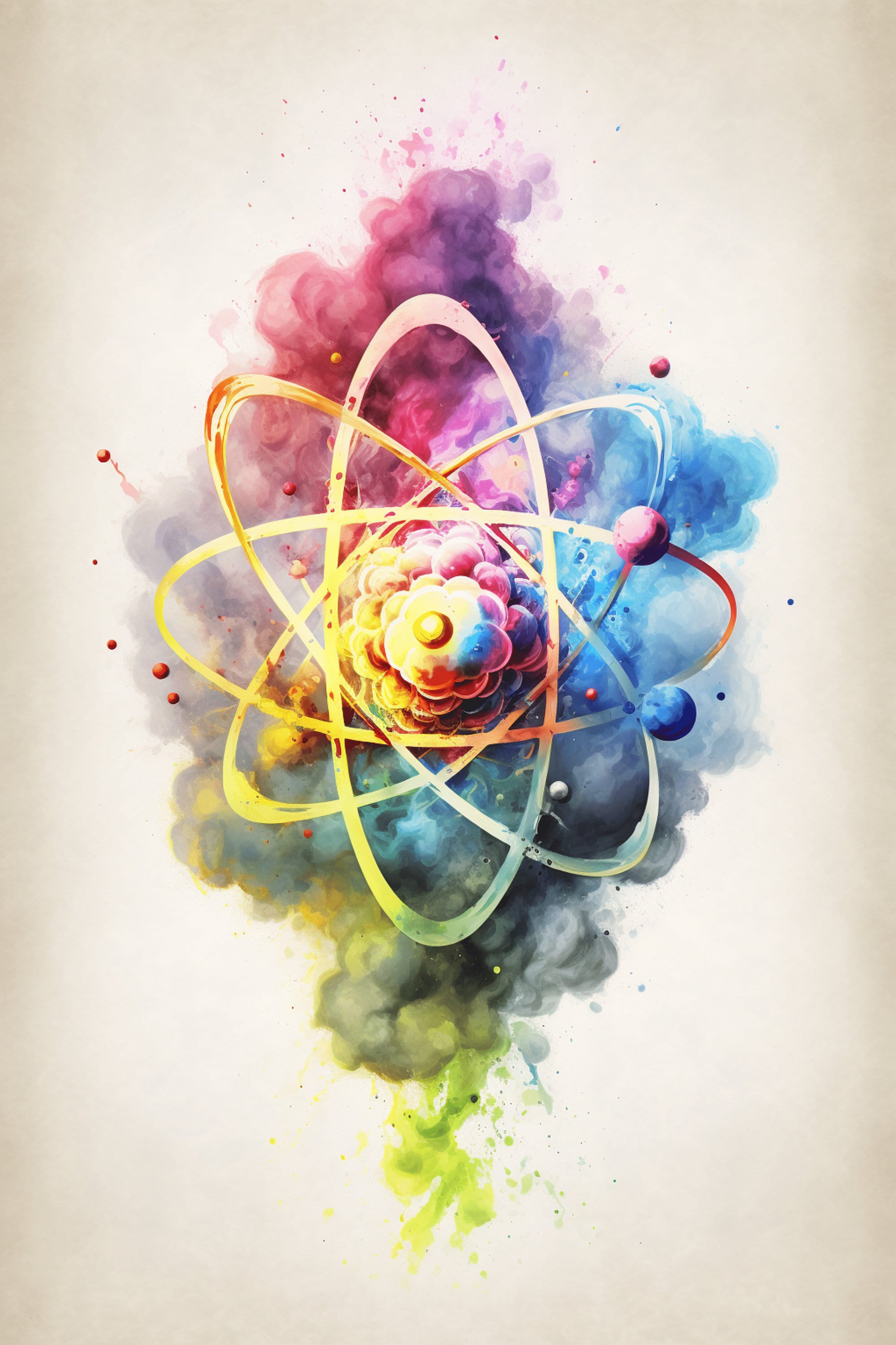 Watercolor Atom Digital Art - Instant Download - Etsy