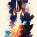 Digital Rocket Art Instant Download - Space Home Decor Wall Art Print ...