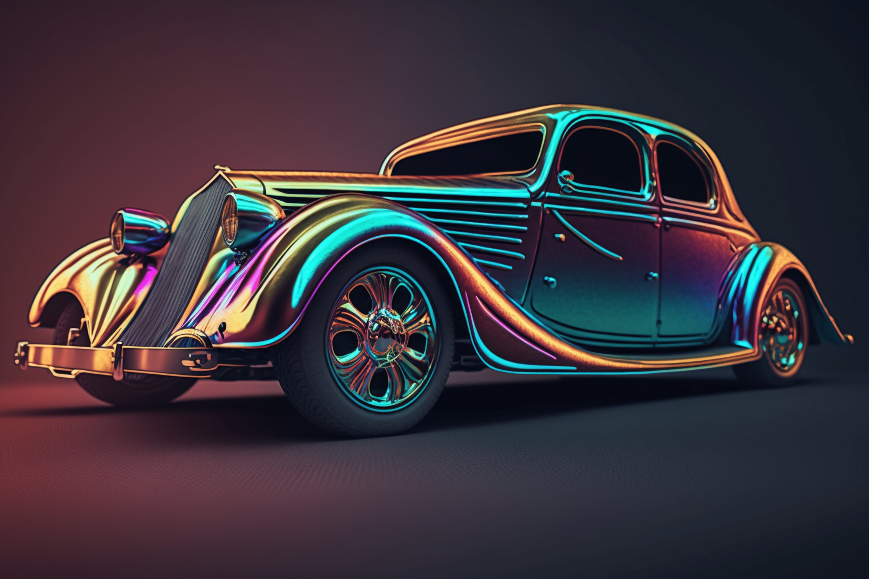 Retro Classic Cars Digital Art Instant Download - Vintage Automotive ...