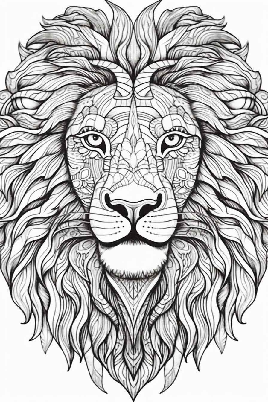 Lion Coloring Pages Digital Art Instant Download - Enhance Creativity ...