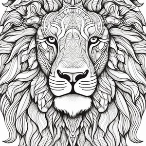 Lion Coloring Pages Digital Art Instant Download - Enhance Creativity ...